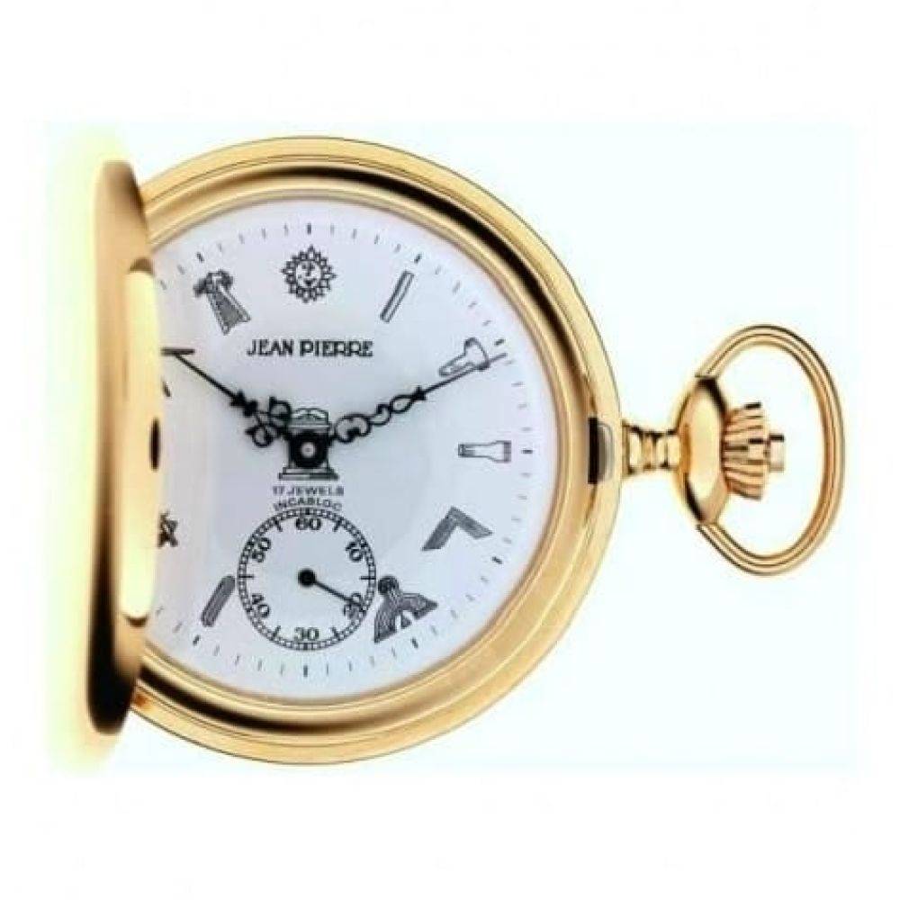 Gold Plated Masonic Half Hunter Pocket watch - Free Shipping G163PM ...