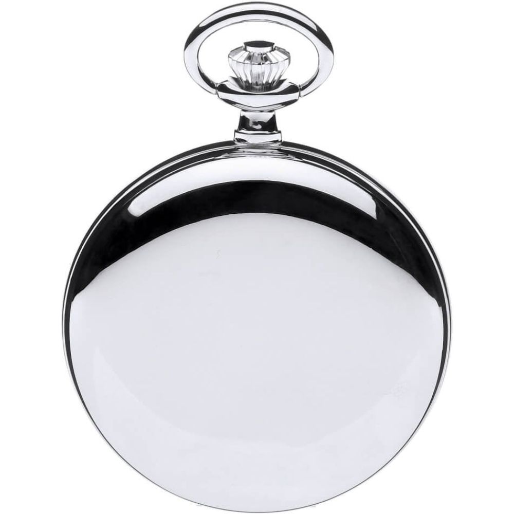 Chrome Plated Mechanical half Hunter Pocket Watch G103CM | Pocketwatch USA