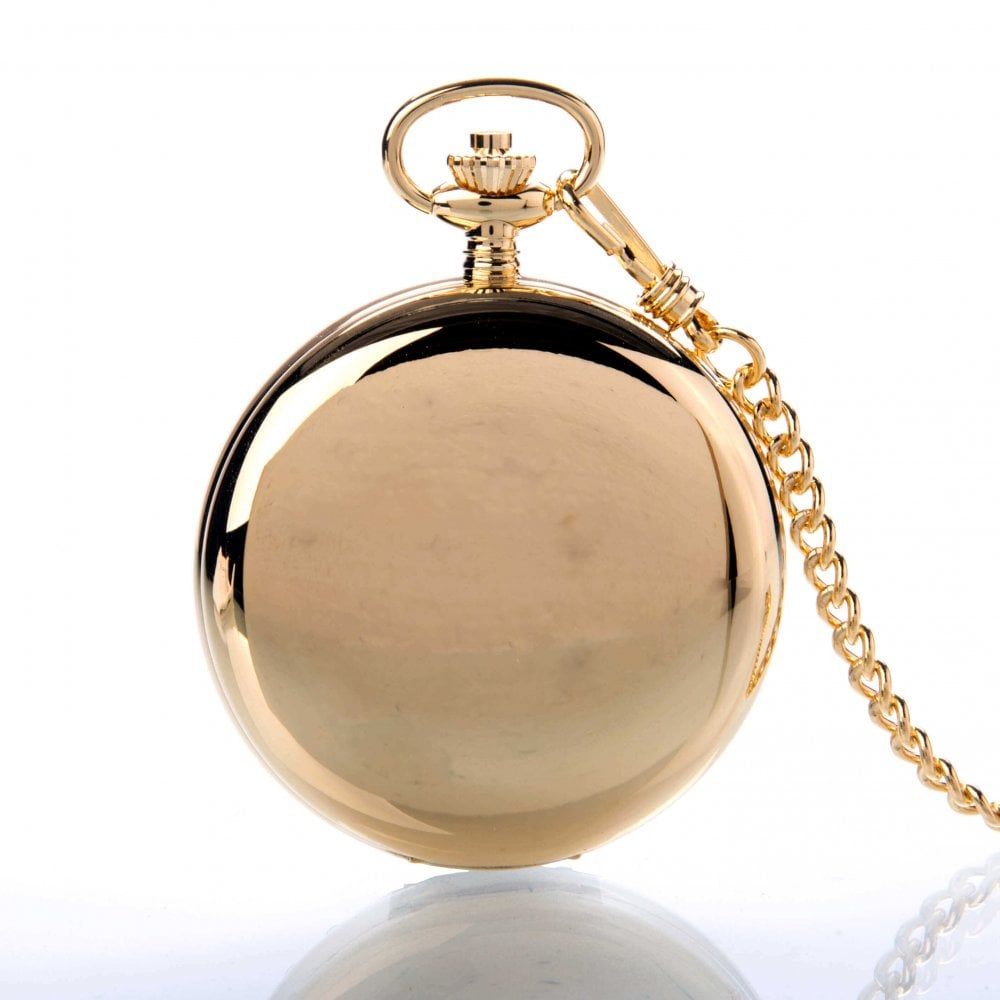 The Westminster Dual Time Gold Plated Double Hunter Pocket Watch GPW254 ...
