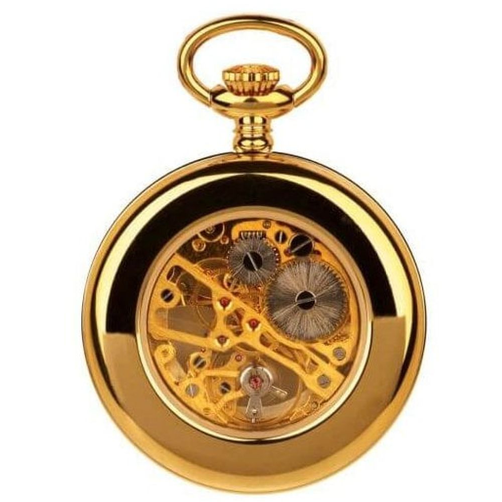 Pvd Gold Plated Mechanical Open Face Pocket Watch 90002-02 ...
