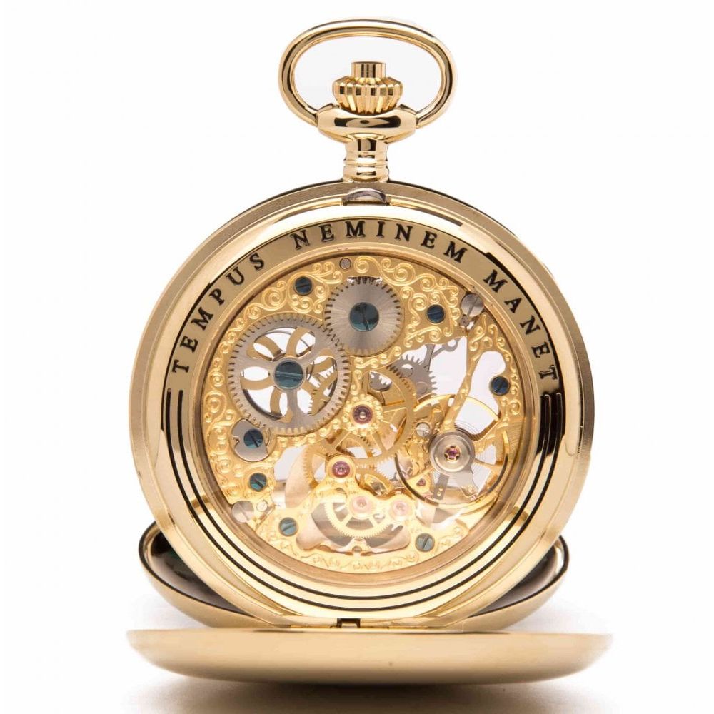 Greenwich The Bridewell - Gold Plated Mechanical Double Half Hunter ...