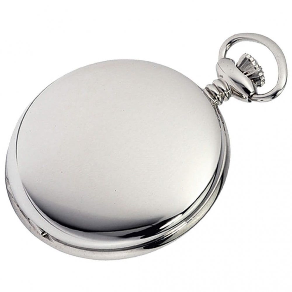 Chrome Plated Quartz Full Hunter Pocket Watch W1206 | Pocketwatch USA