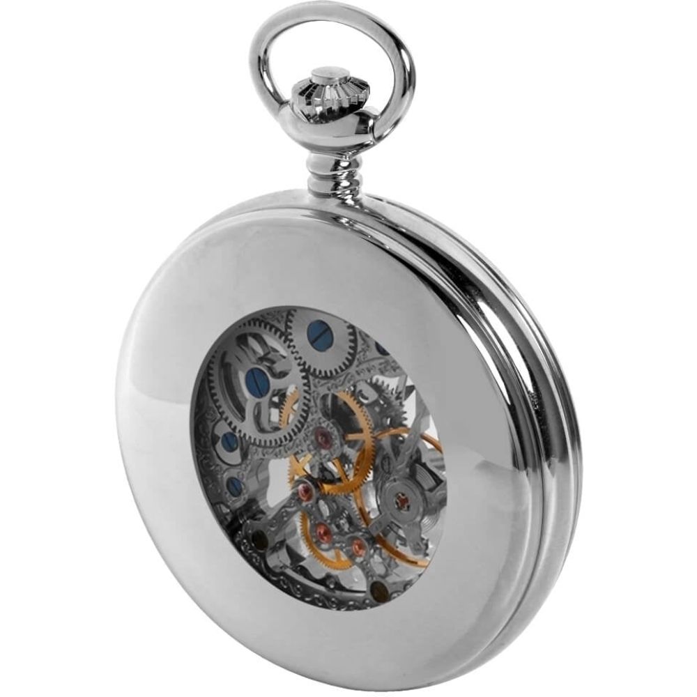 Chrome Double Hunter Open Back Mechanical Pocket Watch MP00732/B ...