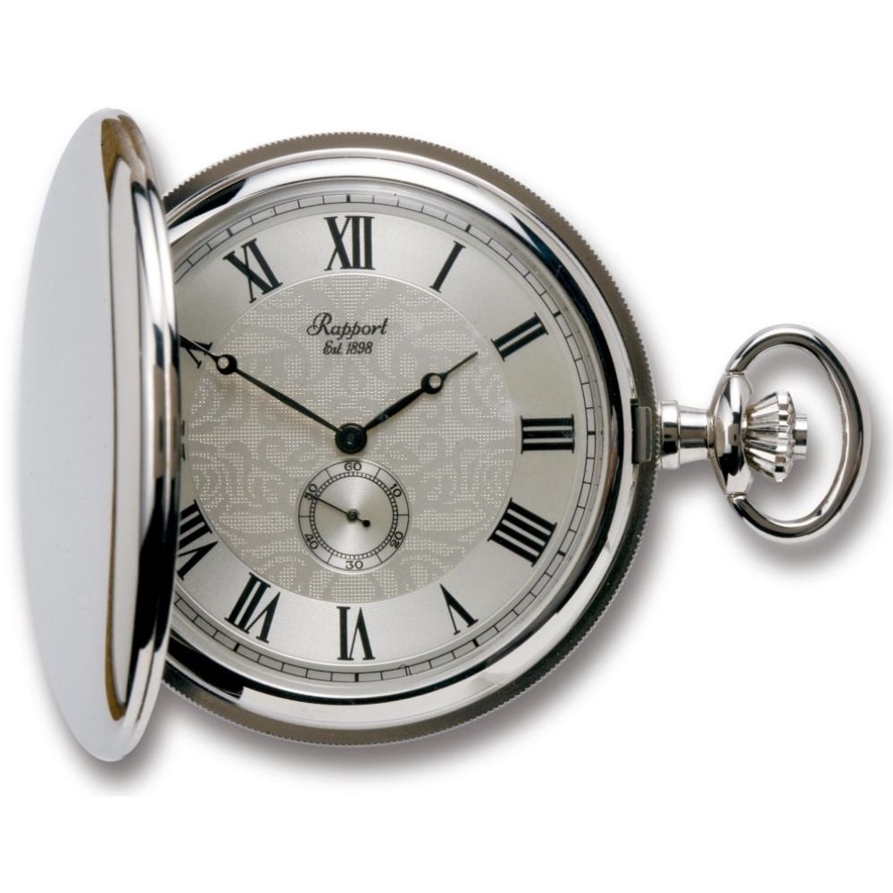 Luxury Chrome Plated Quartz Full Hunter Rapport Pocket Watch PW85 ...