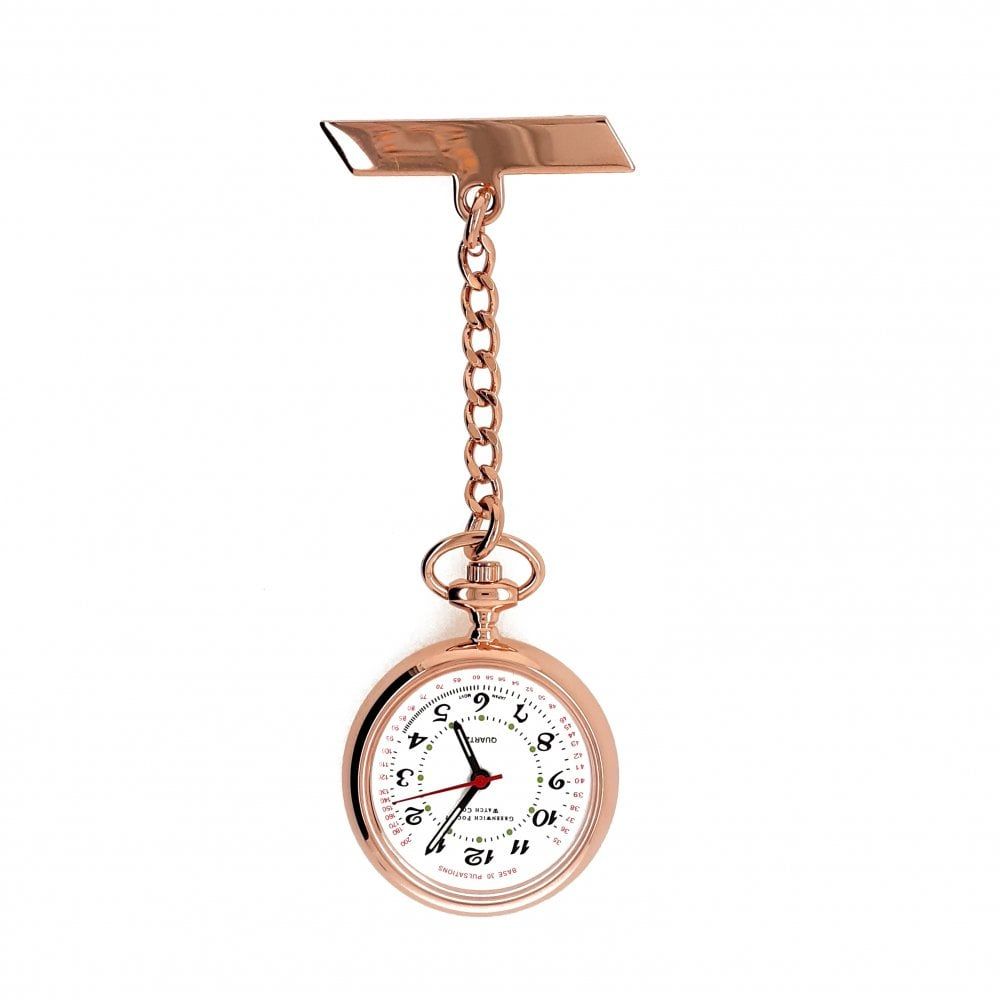 Greenwich The Warwick - Rose Gold Plated Quartz Fob Watch GPW390 ...