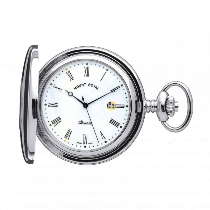 Half Hunter Mechanical Pocket Watch With Front Viewing Window B9M ...