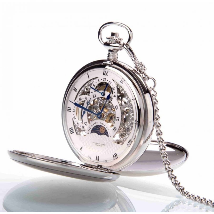 The Westminster Chrome World Time Dual Time Double Hunter Pocket Watch ...
