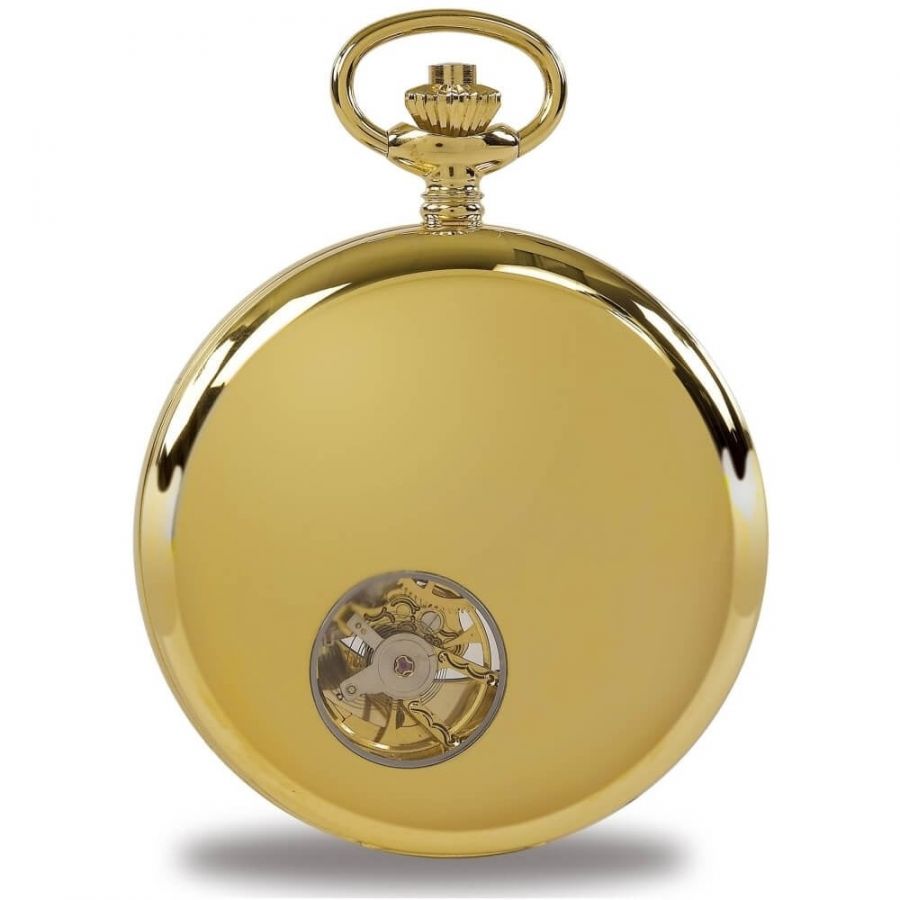 Double Half Hunter Gold Mechanical Heartbeat Pocket Watch PW44 ...
