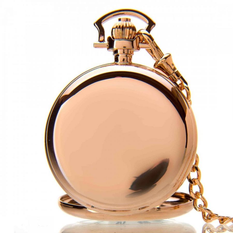 The Windsor Rose Gold Plated Mechanical Pocket Watch By Greenwich ...