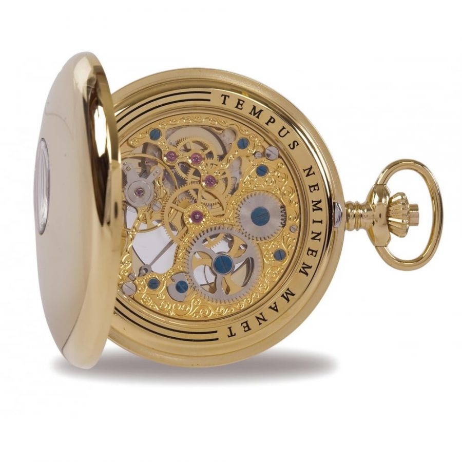 Double Half Hunter Gold Mechanical Heartbeat Pocket Watch PW44 ...