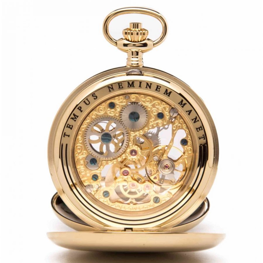 Greenwich The Bridewell - Gold Plated Mechanical Double Half Hunter ...