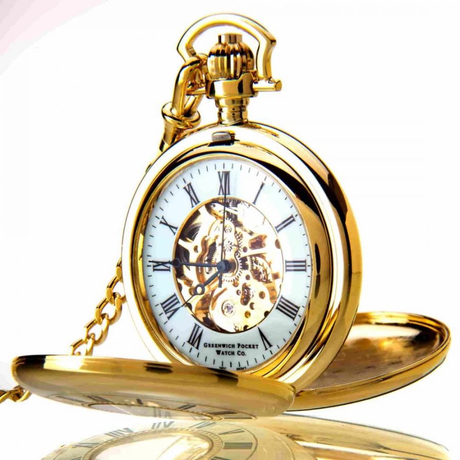 The Windsor Gold Plated Half Double Hunter By The Greenwich Pocket ...