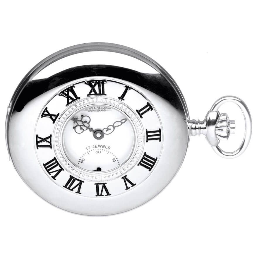 Sterling Silver Luxury Half Hunter Pocket Watch - Free Personalization ...